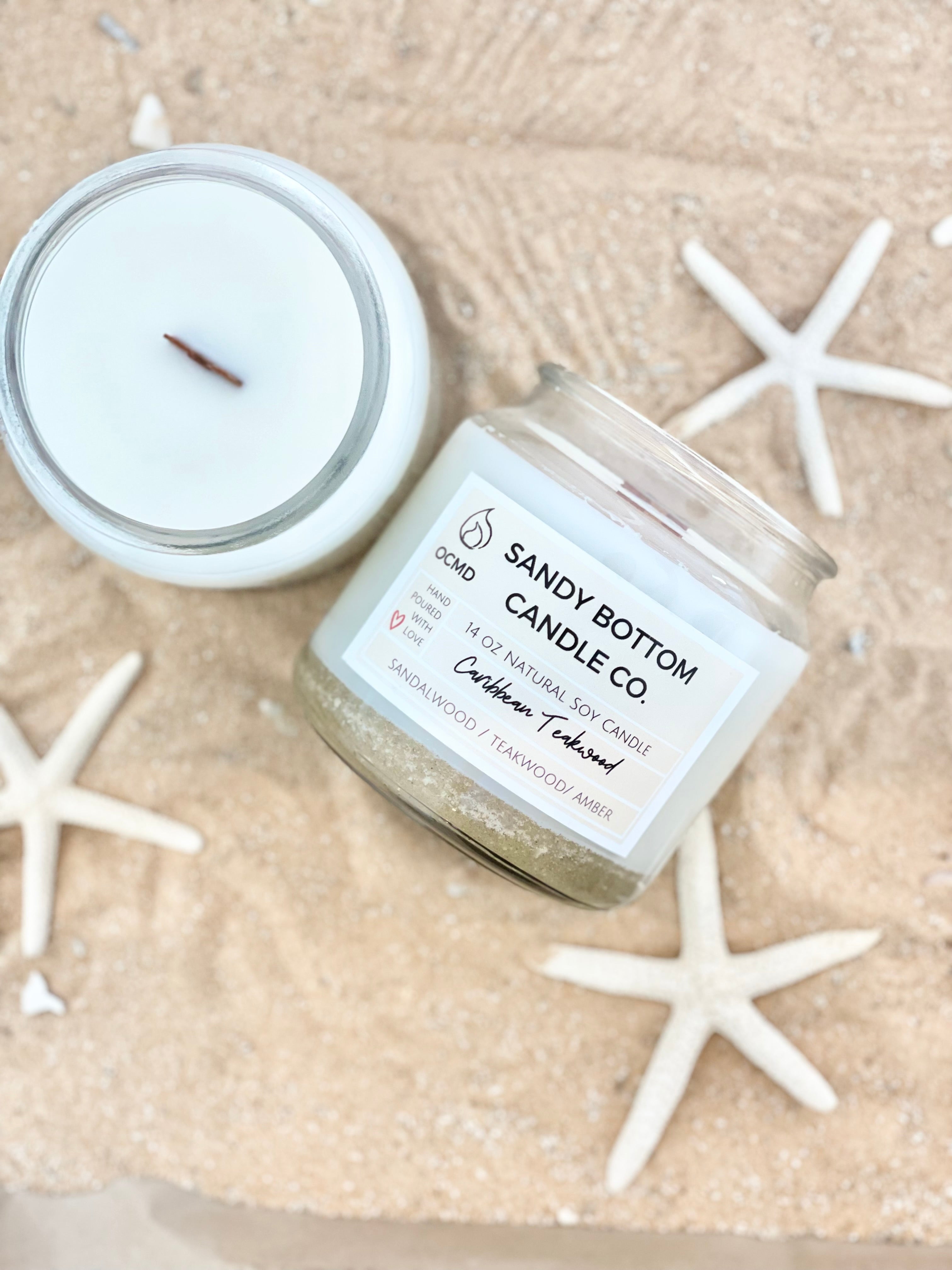 Caribbean Teakwood 14 oz Soy Candle – sandybottomcandle